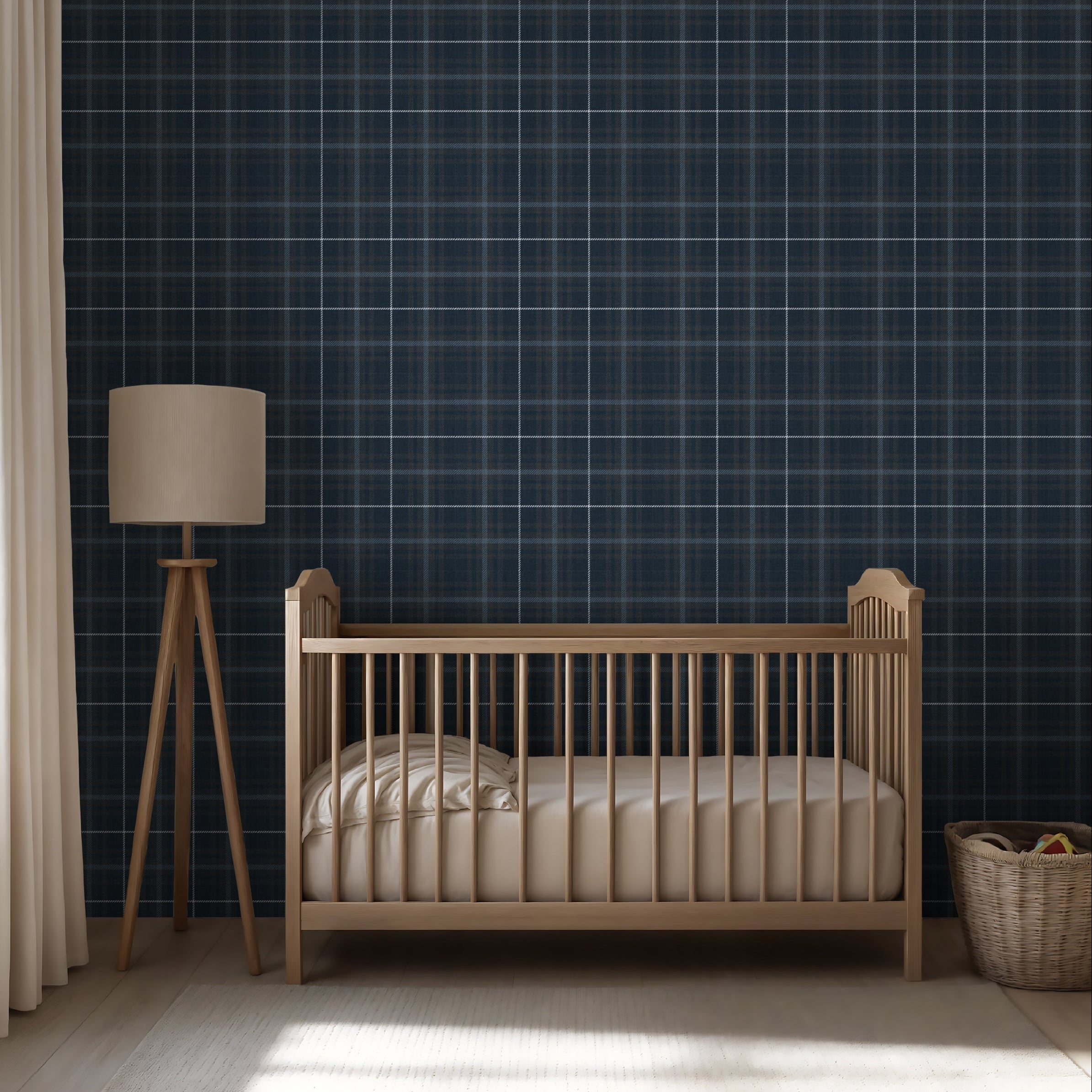 Balmoral Blue Plaid Wallpaper – Housewife Essentials